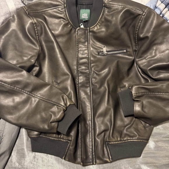 Target | Jackets & Coats | Target Brown Leather Bomber Jacket With ...